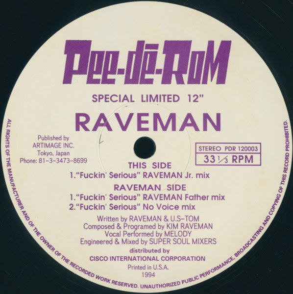Raveman (4) - Fuckin' Serious (12"", Single) – mion.records